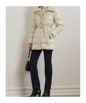 Ralph Lauren Faux-shearling Trim Belted Down Coat