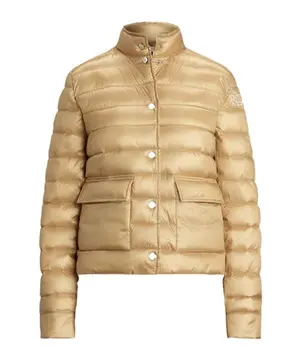 Ralph Lauren Metallic Quilted Down Coat With Snap Closure - No