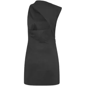 ST. AGNI Asymmetric Tuck Mini Dress