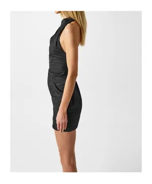 ST. AGNI Asymmetric Tuck Mini Dress