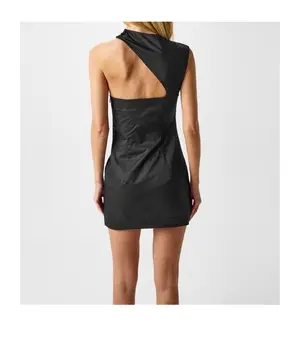 ST. AGNI Asymmetric Tuck Mini Dress