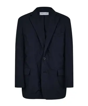 Dries Van Noten Navy Blue Lightweight Quilted Blazer-style Jacket