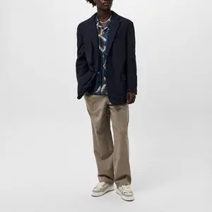 Dries Van Noten Navy Blue Lightweight Quilted Blazer-style Jacket