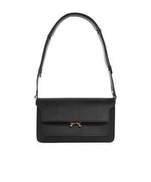 Marni New Trunk Foldover Top Shoulder Bag - Black