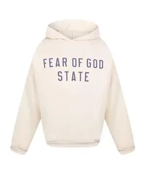 Fear Of God Logo Hooded Sweatshirt - White