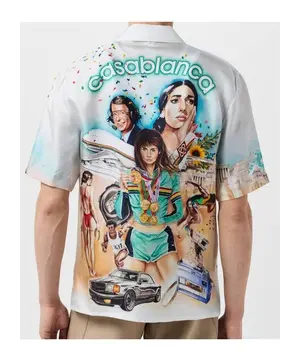 Casablanca Lapel Short-sleeved Shirt - White