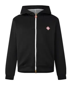 Casablanca Long Sleeve Hooded Sweatshirt - Black