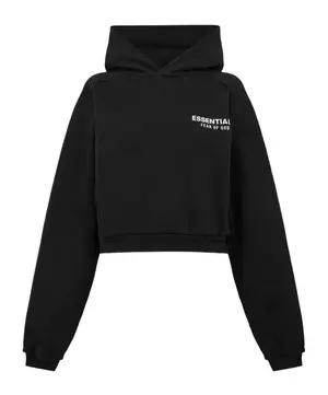 Fear Of God Cropped Logo Hoodie