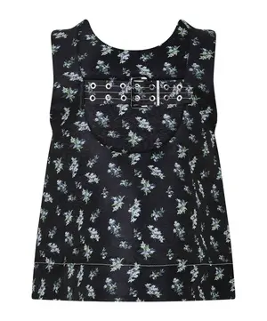 GANNI Floral Jacquard Top With Adjustable Belt