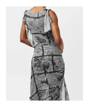 VIVIENNE WESTWOOD Graffiti Print Draped Maxi Dress