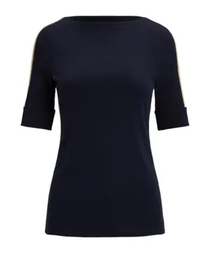 Ralph Lauren Damira T-shirt With Boat Neck And Straight Hem - Black