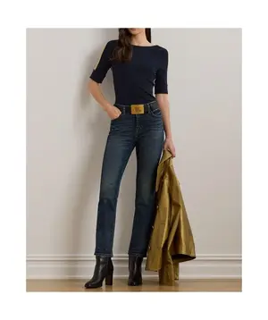Ralph Lauren Damira T-shirt With Boat Neck And Straight Hem - Black