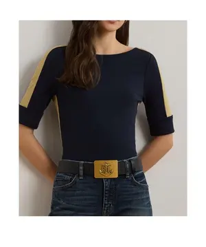 Ralph Lauren Damira T-shirt With Boat Neck And Straight Hem - No