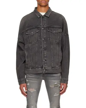 Palm Angels Long Sleeve Logo Denim Jacket