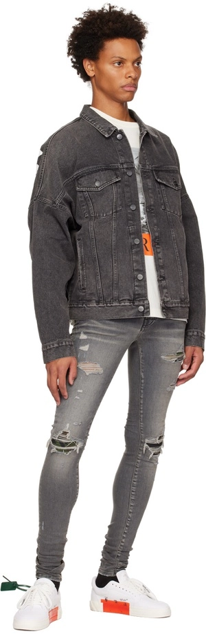 Palm Angels Long Sleeve Logo Denim Jacket