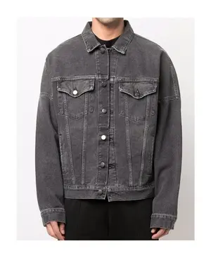 Palm Angels Long Sleeve Logo Denim Jacket