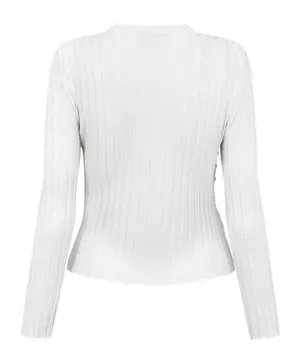 Alexander McQueen Ribbed Knit Sweater With Asymmetrical Hem