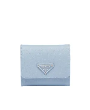 Prada Small Saffiano Leather Wallet - Blue