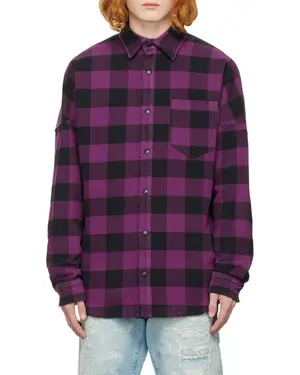 Palm Angels Logo-printed Checked Shirt