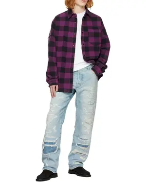 Palm Angels Logo-printed Checked Shirt