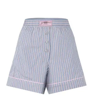 GANNI Striped Cotton Shorts - Multicolor