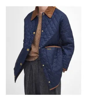 Barbour Quilted Oversized Jacket With Corduroy Collar