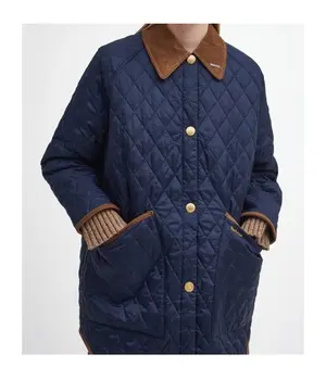 Barbour Quilted Oversized Jacket With Corduroy Collar