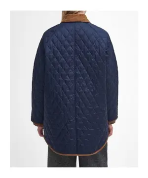 Barbour Quilted Oversized Jacket With Corduroy Collar