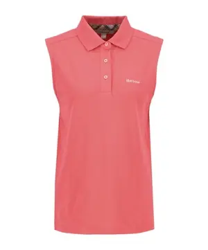 Barbour Bowford Sleeveless Polo Shirt - Pink Punch