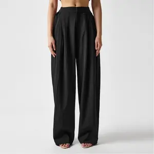 ST. AGNI Adjustable Waist Wide-leg Trousers