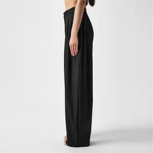 ST. AGNI Adjustable Waist Wide-leg Trousers
