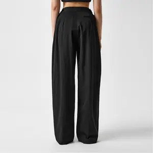 ST. AGNI Adjustable Waist Wide-leg Trousers
