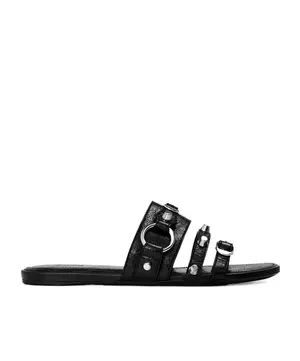 Balenciaga City Flat Sandals - Black