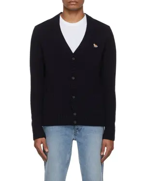 Maison Kitsuné V-neck Long-sleeved Cardigan
