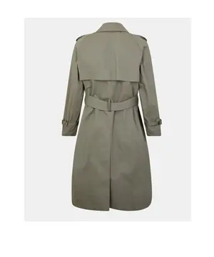 Lacoste Khaki Double-breasted Mid-length Trench Coat