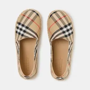 Burberry Checked Espadrilles - Nude