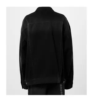 Balenciaga Denim Jacket With Logo Detail - Black