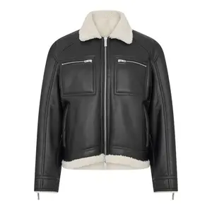 REPRESENT Slim-fit Leather Jacket With Zip Closure And Patch Pockets