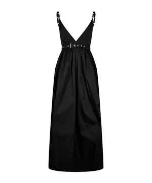 GANNI Nylon Maxi Dress - Black