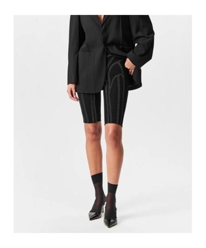 MUGLER Bike Shorts With Contrast Stitching