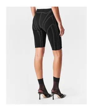 MUGLER Bike Shorts With Contrast Stitching