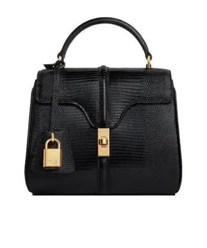 Celine Mini 16 In Lizard - Black