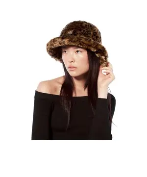 KANGOL Leopard Print Bucket Hat - Black