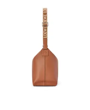 Loewe Cubi Crossbody Bag In Calfskin And Jacquard - Brown