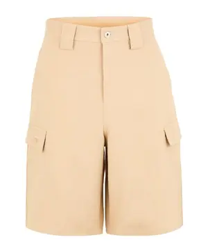 Off-White Knee-length Cargo Shorts - Nude