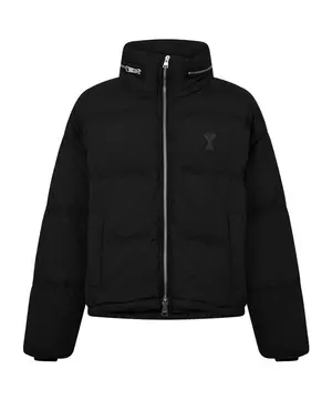 AMI Paris Heart Logo Quilted Down Jacket