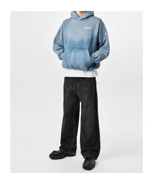 Balenciaga Logo Political Hoodie - Blue