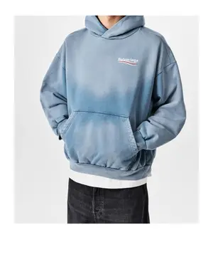 Balenciaga Logo Political Hoodie - Blue