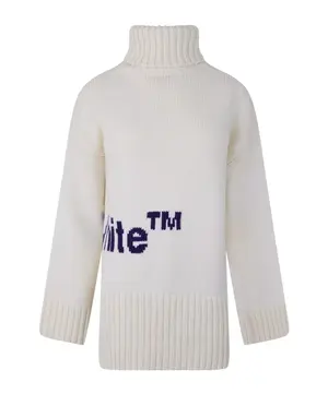 Off-White Logo Intarsia High Neck Knit