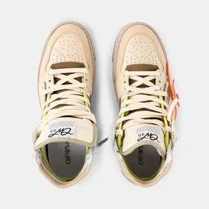 Off-White Off Court Ld99 Colorblocked High Top Sneakers - Nude